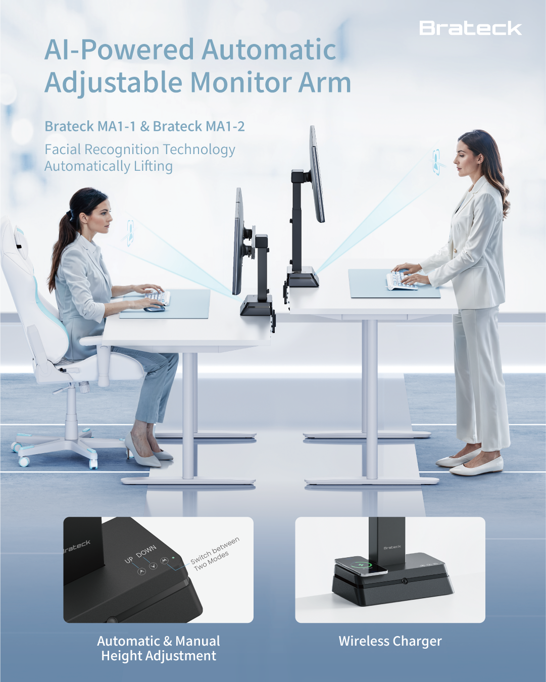 TV, Monitor Mounts and Stands, Sit-Stand Desks, Gaming Setup | Brateck ...