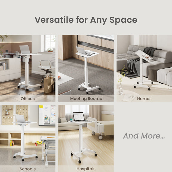 Height Adjustable Mobile Workstation with Foot Pedal and Tiltable ...